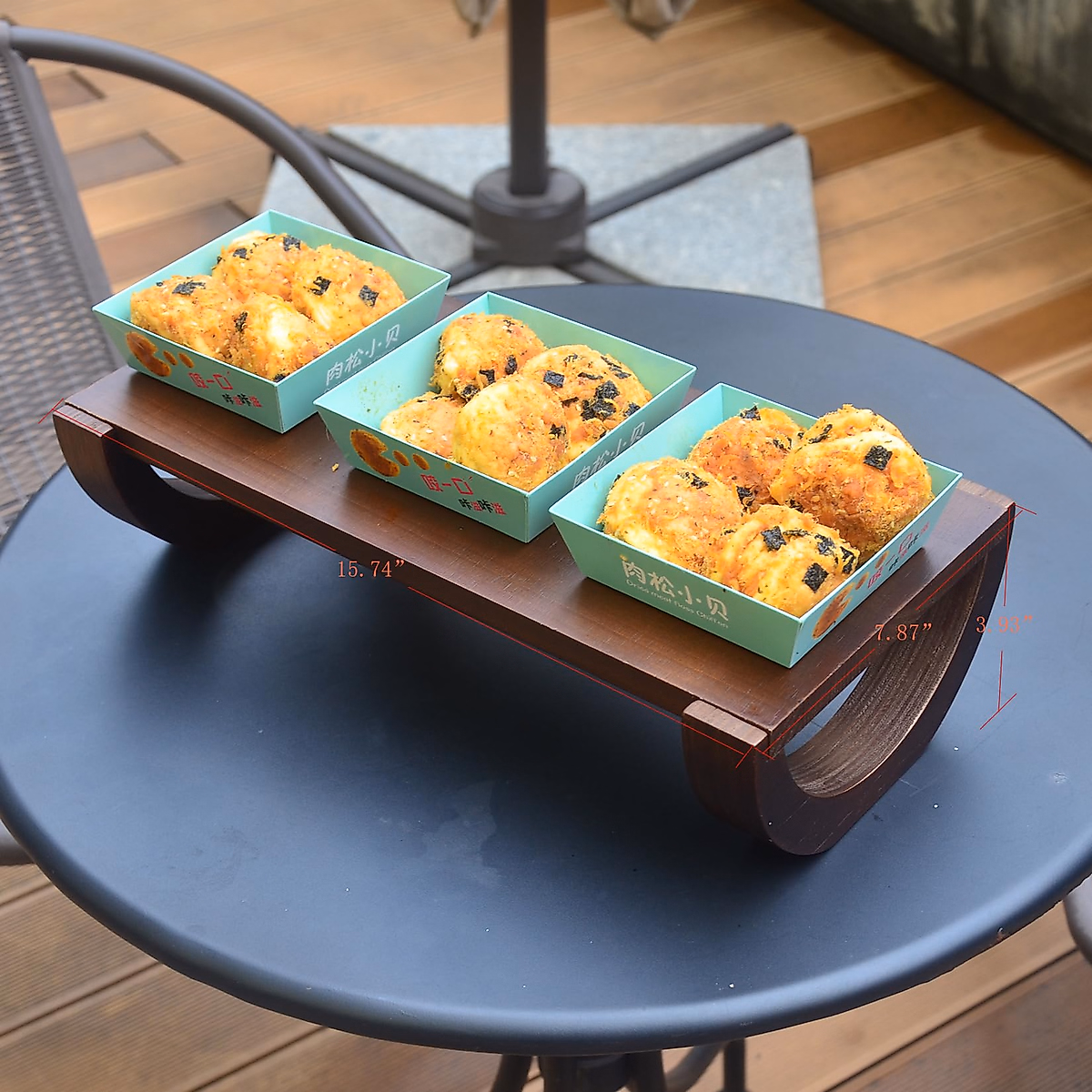 CKBASE 16" Wooden Cupcake Cake Stand Buffet Food Pastry Serving Display Riser for Dessert Table Rustic Farmhouse Home Party Decoration Appetizer Bakery Snack Food Decor Gift for Wedding,Birthday