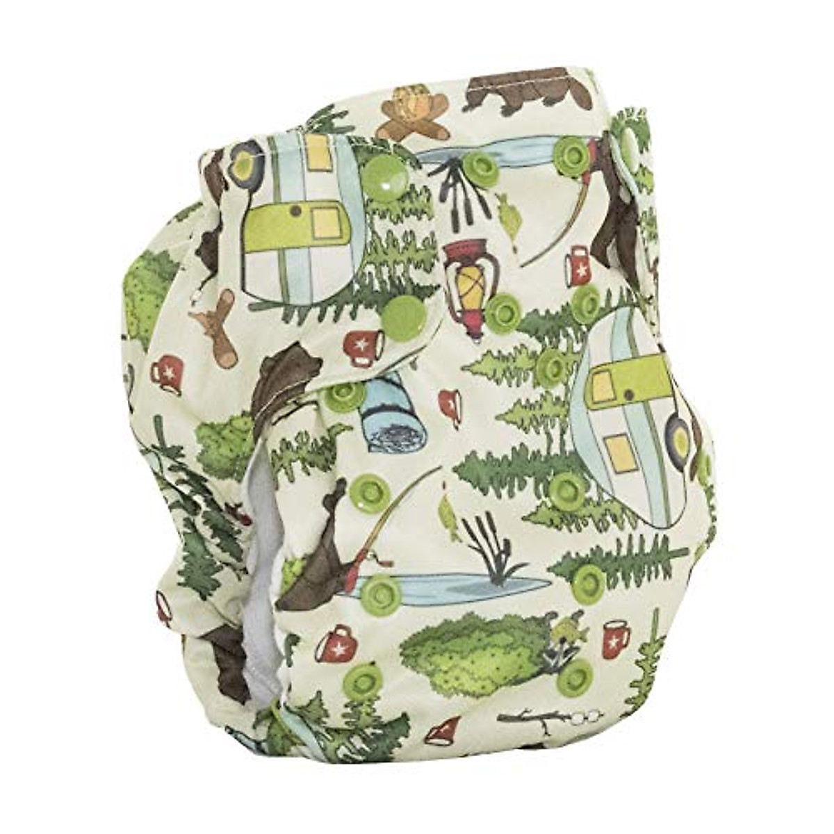 No Prep Organic Cloth Diaper – Smart Bottoms Dream Diaper 2.0 – Washable, Reusable – Natural Fiber Interior (Campfire Trails)