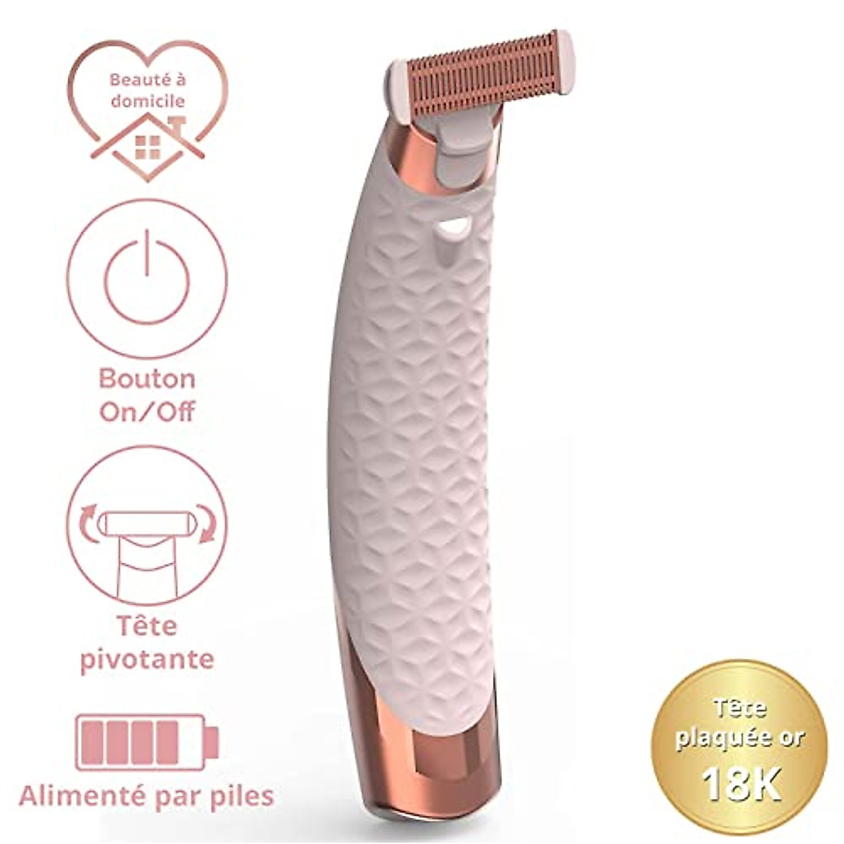 Flawless Nu Razor,Rechargeable Electric Razor for Women, Hypoallergenic 18K Gold-Plated Head