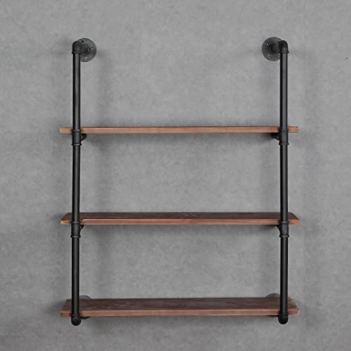 RZGY Industrial Floating Shelves Wall Mount, 3-Tiers Wall Mount Bookshelf Pipe Wall Shelf DIY Storage Shelving, Rustic Pipe Shelving Unit,Wall Book Shelf for Home Organizer