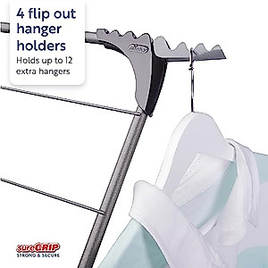 Minky Premium SureGrip 3 Tier Indoor and Outdoor Clothes Drying Rack, Lightly Textured Non Slip Rungs, 69 Ft. of Hanging Space, Silver