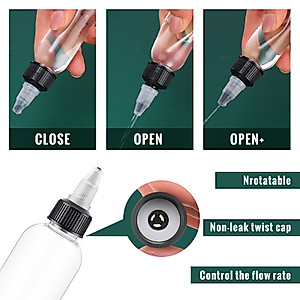 Irenare 100 Pcs 4 oz Plastic Squeeze Bottles Bulk Boston Dispensing Empty Hair Oil Bottles with 20/410 Twist Top Cap for Essential Oils, Hair Applicator, Liquids, Condiment Dispenser