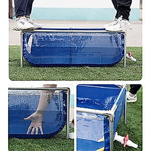 Pool Above Ground Transparent Fish Pond, Canvas Swimming Pool Collapsible 1.3mm Thick PVC Water Tank, Easy To Install For Garden Balcony Plant Breeding ( Color : Blue+Clear , Size : 50x40x30cm )