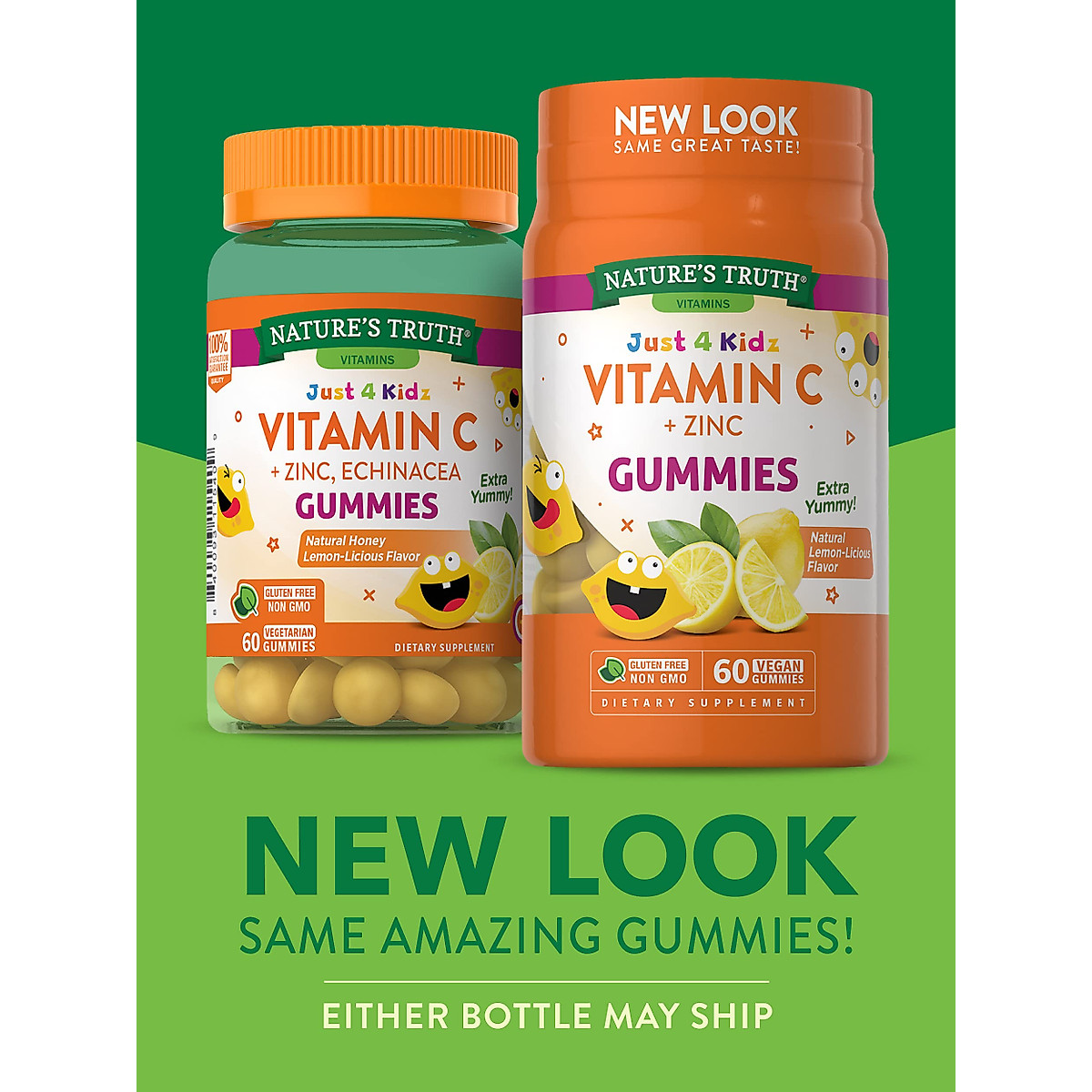 Vitamin C Gummies for Kids | with Zinc | 60 Count | Vegetarian, Non-GMO & Gluten Free | by Natures Truth