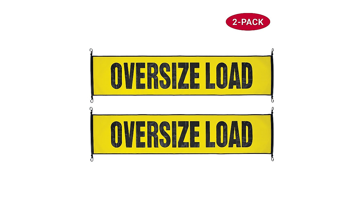 VULCAN Oversize Load Banner 2 Pack - Heavy Duty Mesh with Hooks