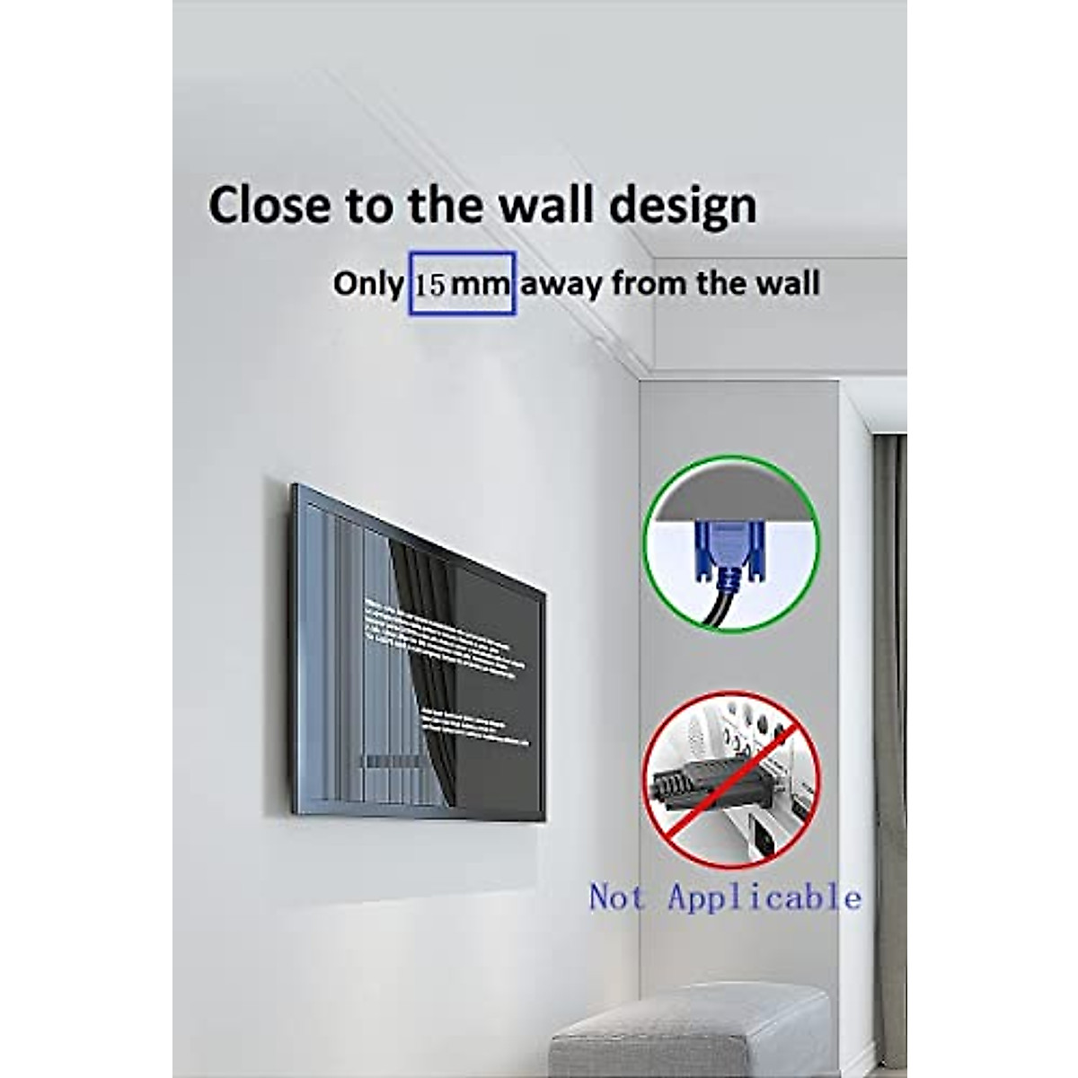 Wall Hung TV Bracket, RV TV Mount for 14-32Inch TV Large Load Solid Support Monitor Wall Mount for Camper Small Monitor LED LCD Flat Screen TVs, 4.7 x 4.7 x 0.3 in