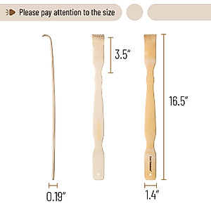 Slick- Bamboo Back Scratcher, 16.5”, 2 pcs, Back Scratcher for Men and Women, Wooden Back Scratcher Long Handle, Back Scratcher Bamboo, Wood Back Scratcher