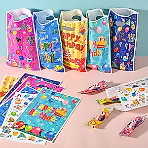 DaiUni 60 PCS Birthday Party Favor Bags Goodie Bags Treat Bags with Handles for Kids Birthday