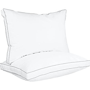 Utopia Bedding Bed Pillows for Sleeping Queen Size (White), Set of 2, Cooling Hotel Quality, Gusseted Pillow for Back, Stomach or Side Sleepers