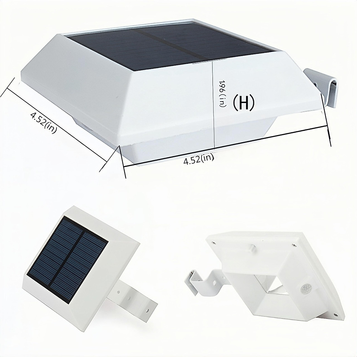 MOLEBIT Solar Gutter Lights Motion Sensor Outdoor Security Light (2 Pack), Waterproof LED (6-Diode) Durable Fence Gutter Driveway Garden Patio Path Decking Light Made for Quality Outdoor Life