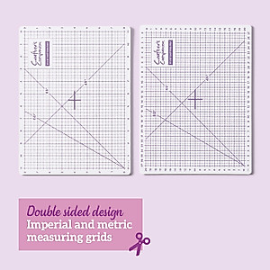 Crafter's Companion Cutting Mat for Paper and Card Crafting & Cutting Projects-12 x 9 Inch, Clear