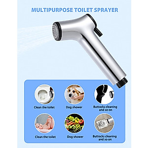 Bidet Sprayer for Toilet, Handheld Sprayer Kit, Cloth Diaper Sprayer Set - Easy to Use & Install - Pushbutton Switch