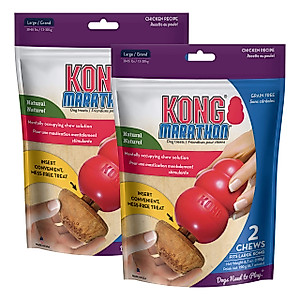 KONG Marathon - Pet Supplies for Training & Playtime - Healthy Dog Treat Dog Toys - for Large Dogs - Chicken Flavor - 2 Pack (4 Pieces Total)