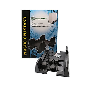 IO CREST Mobile Desktop Tower Computer Floor Stand Rolling Caster Wheels with Support Walls and Adjustable Width from 6" to 10"