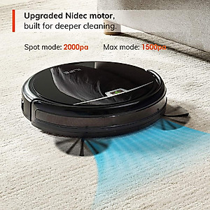 ILIFE A4s Pro Robot Vacuum Cleaner, 2000Pa Max, ElectroWall, Quiet, Automatic Self-Charging Robotic Vacuum Cleaner, Cleans Hard Floor to Medium Carpets, Black