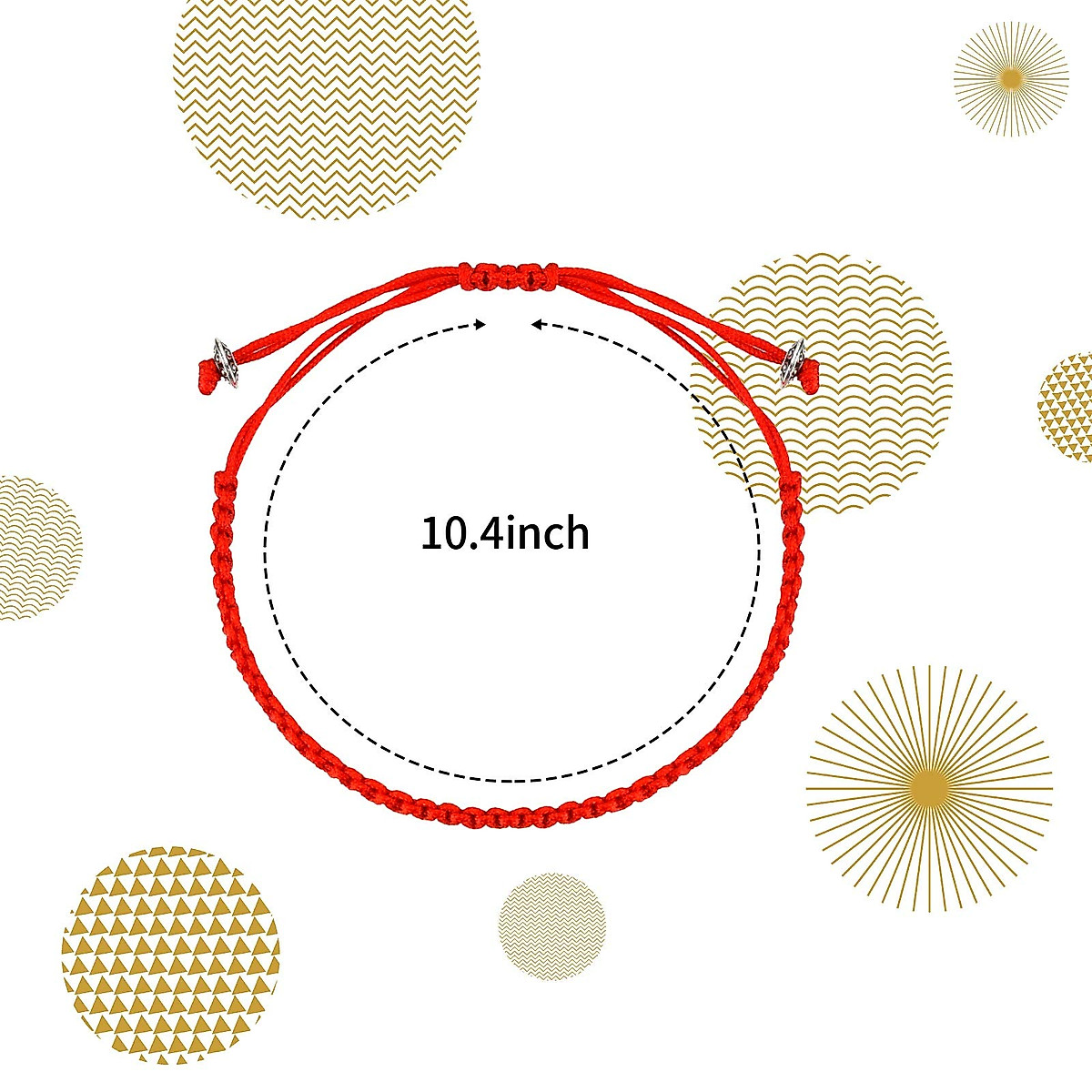 6 Pieces Red Bracelet Protection Red String Bracelet Adjustable Braided Knot Kabbalah Bracelet with Amulet for Protection, Good Luck, Friendship, Graduation, Birthday, Lovers (Basic Style)