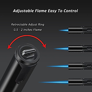 PROMISE Torch Lighters, Butane Lighters Refillable Single Jet Flame for Candle Grill BBQ Camping (Black&Brown)