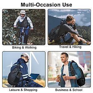 TUDEQU Sling Bag Crossbody Sling Backpack with USB Charging Port, Water Resistant Shoulder Bag Outdoor Travel Hiking Daypack with Wet Pocket Men Women