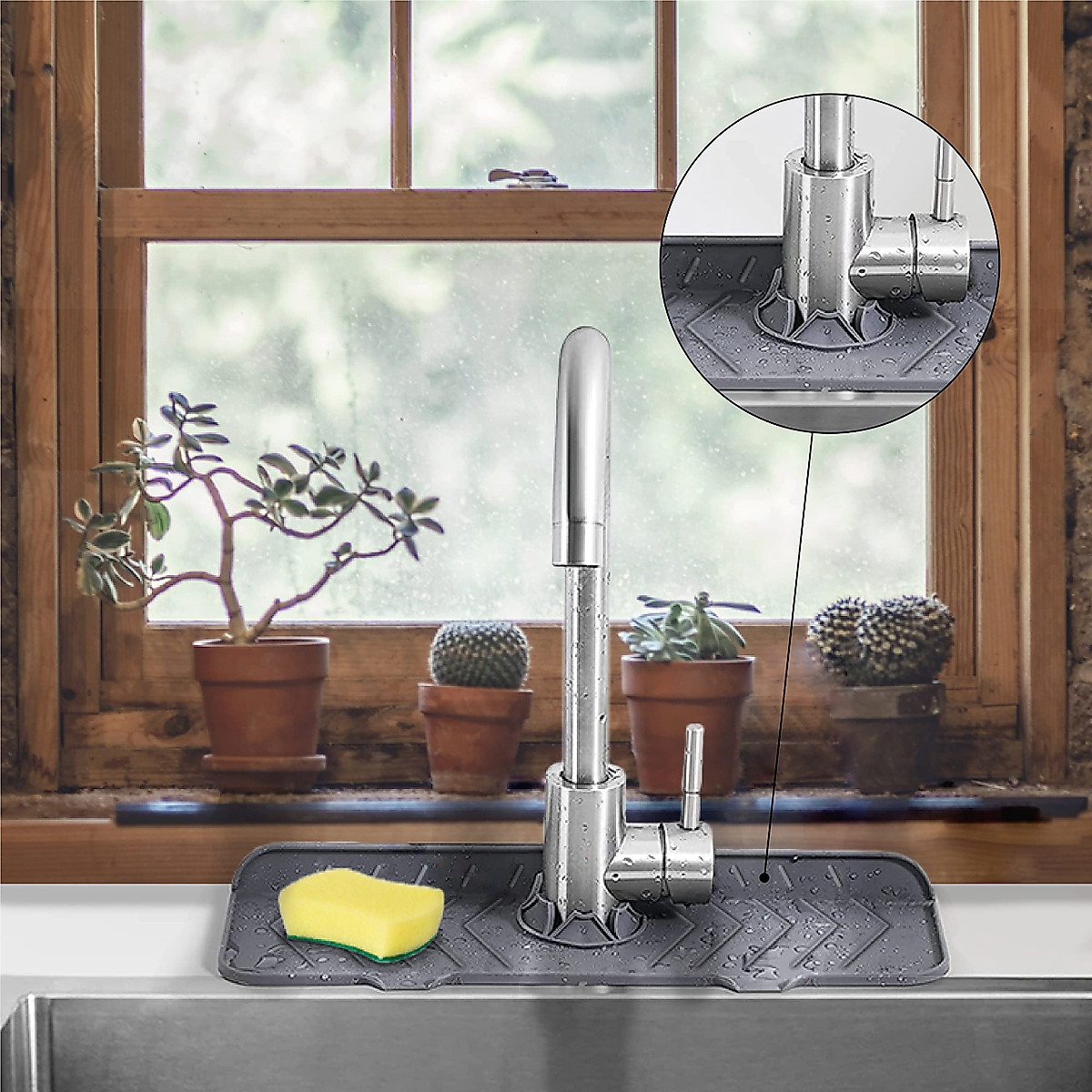 Omilife - Sink Splash Guard, Faucet Splash Guard, Splash Guard for Sink, Kitchen Sink Splash Guard, Silicone Sink Mat (1 PCS)