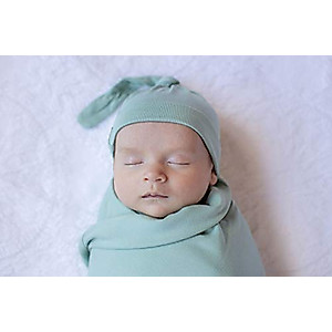 Baby Be Mine 3 in 1 Labor/Delivery/Nursing Hospital Gown and Matching Swaddle Set (Sage, S/M pre preg 2-12)