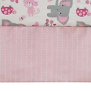 Bedtime Originals Twinkle Toes Jungle Elephant 3 Piece Bedding Set, Pink/White