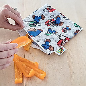 Bumkins Sandwich Bag / Snack Bag, Reusable Fabric, Washable, Food Safe, BPA Free, 7x7 â€“ Nintendo Mario/Luigi, Pack of 1