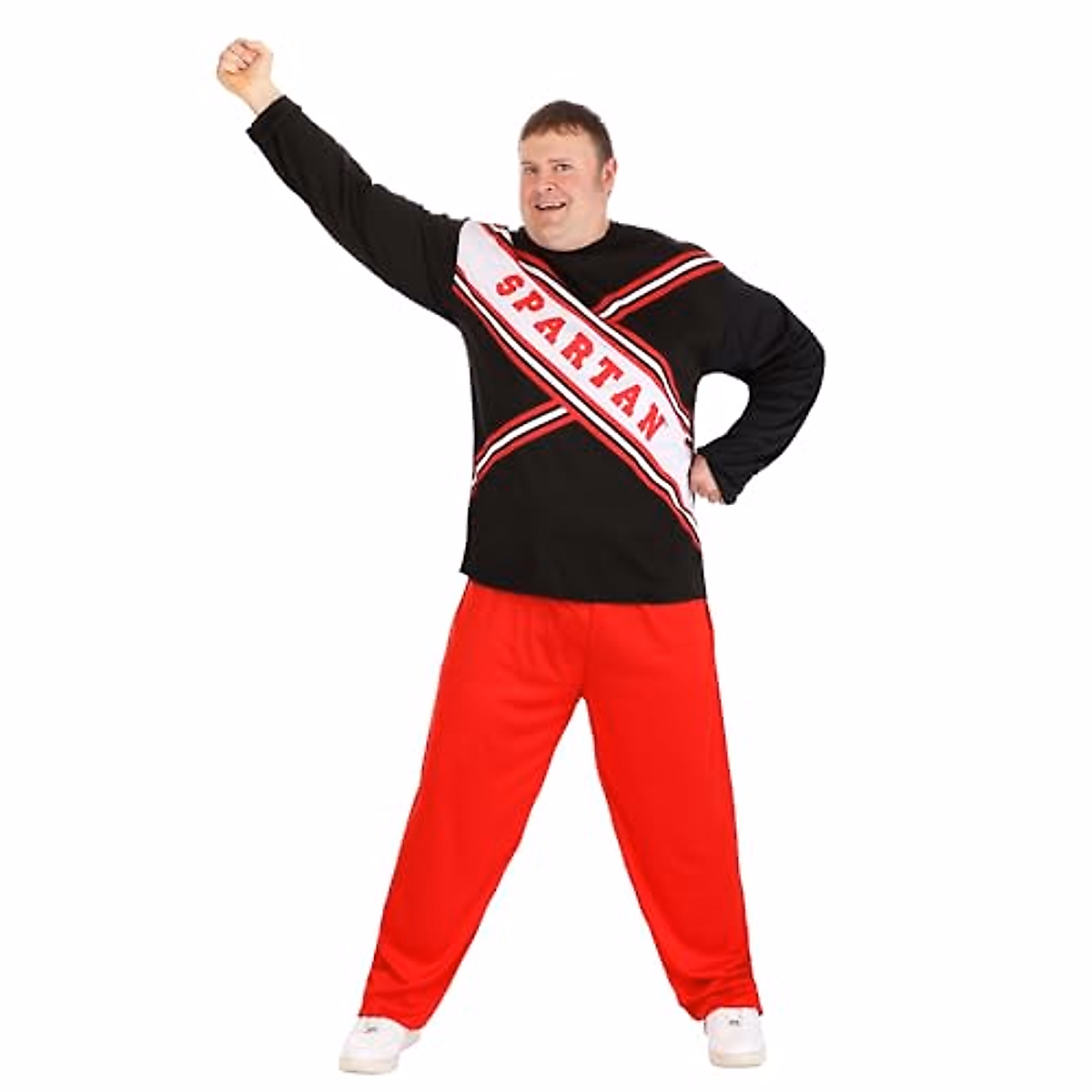 Fun Costumes Men's Saturday Night Live Spartan Cheerleader Plus Size Costume, SNL Cosplay Outfit, Uniform, PL Black