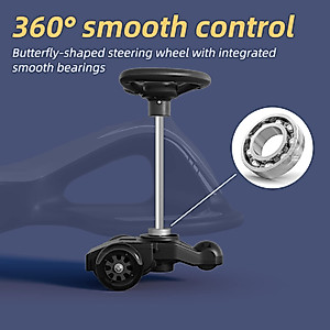 XJD Electric Wiggle Car Ride On Toy, 2 in 1 Wiggle Car Rechargeable Battery with Anti-Rollover Colorful Light-Emitting Wheel for Toddler Ride On Toys 3 Years and Up (Black)