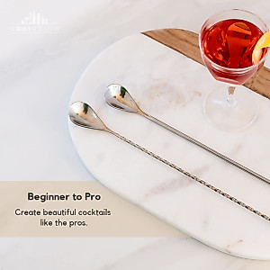 A Bar Above Bar Spoon Set – Drink Mixing Spoons for Mixing Glass or Shaker – Stainless Steel Cocktail Stirrer Set – Heavyweight Drink Stirrers – Professional-Quality Mixing Spoon Set (12”, Set of 2)