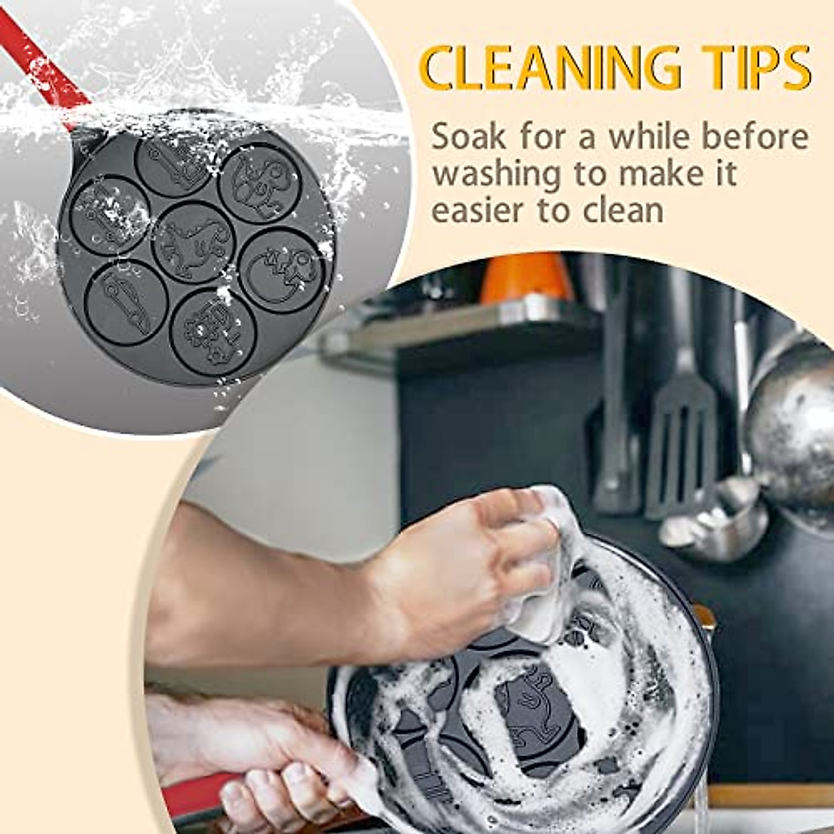 Dinosaur Pancake Maker Pan for Kids, Pancake Molds Egg Pan Waffle Maker Breakfast Nonstick Pancake Griddle Mini Pancakes Maker Machine Car Truck Dinosaur Pancake Molds for Kids