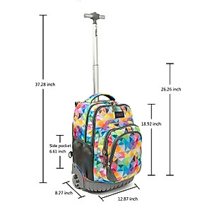 Tilami Rolling Backpack Armor Luggage School Travel Book Laptop 18 Inch Multifunction Wheeled Backpack Students
