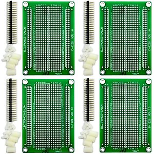 Electronics-Salon 4X Solderable Breadboard Proto Board PCB DIY Kit for Raspberry Pi 2/3 Model A B A+ B+ Zero