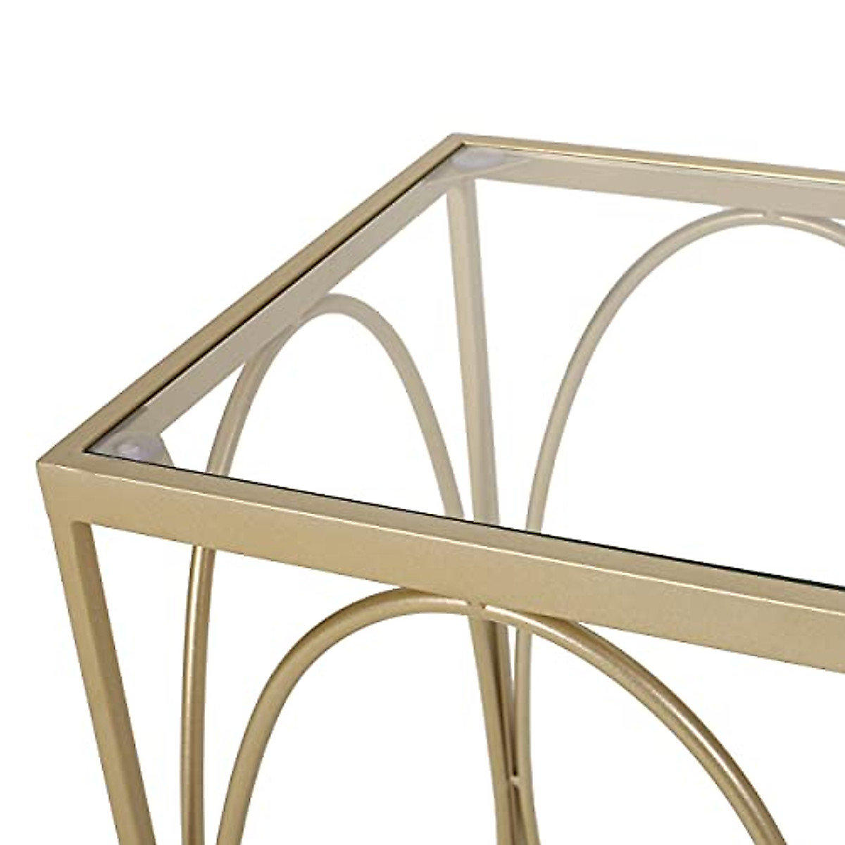 Christopher Knight Home Bennion End Table, Champagne Gold + Clear