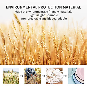 OAMCEG 8 Pack Plastic Plates Reusable 10 Inches Unbreakable Eco-Friendly Lightweight Wheat Straw Plates, Salad Plates, Camping Plates, Dinner Plates, College Dorm Room Essentials, BPA FREE