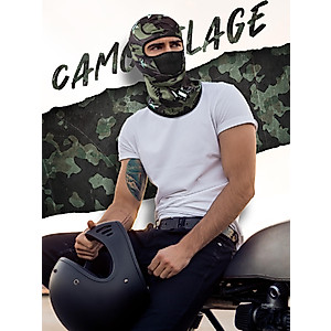 SATINIOR 9 Pieces Balaclava Ski Mask Cover Breathable Sun Dust Protection Full Face Cover for Winter Outdoor Activities (Camouflage, Medium)