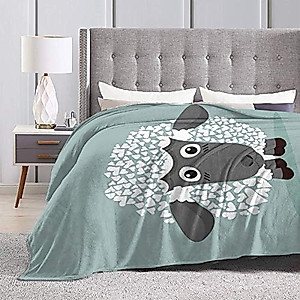 Delerain Cute Black Sheep Soft Throw Blanket 40"x50" Lightweight Flannel Fleece Blanket for Couch Bed Sofa Travelling Camping for Kids Adults