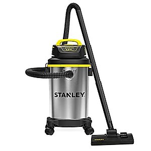 Stanley - SL18129 Wet/Dry Vacuum, 4 Gallon, 4 Horsepower, Stainless Steel Tank Silver+yellow