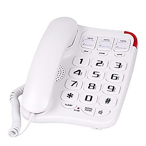 Large Button Phone for Seniors, Loud Ringer, One-Touch Dialing. Amplified Corded Phone with Speakerphone for Elderly Home Landline Phones, No Need to use Batteries.