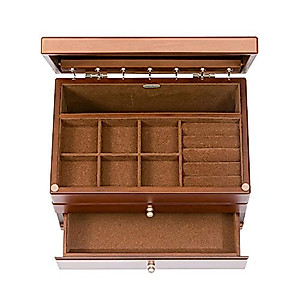 Mele & Co Brisbane Wooden Jewelry Box in Walnut Finish