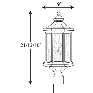 Progress Lighting P6429-31 Edition 1 Light Post Lantern, 9", Black