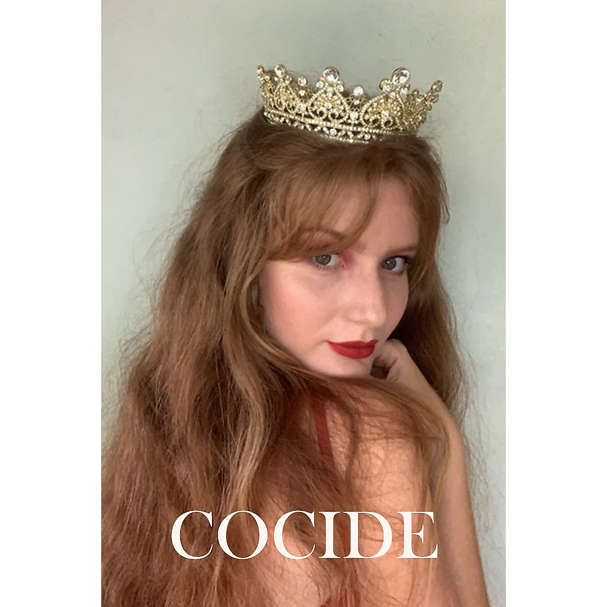 COCIDE Gold Crown and Tiara for Women Crystal Queen Crowns for Girls Rhinestones Princess Headband Luxury Full Round Hair Accessories Jewelry for Wedding Prom Bridal Party Halloween Costume (GOLD)