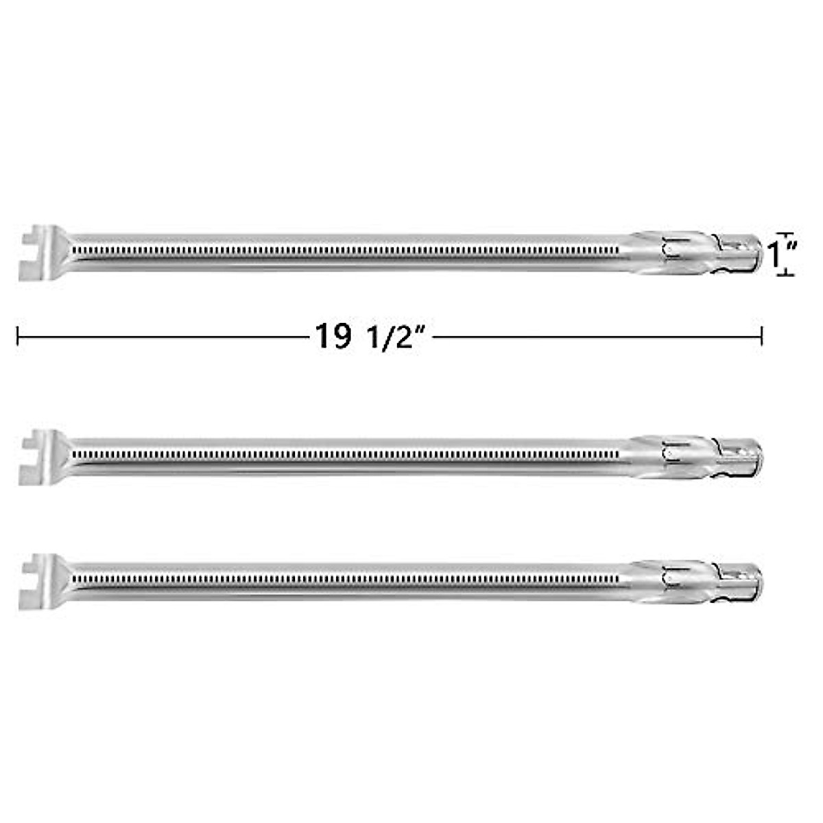 Hongso 17.5" Flavorizer Bars Heat Deflectors and 19 1/2" Burner Tubes Replacement for Weber Genesis 300 Series E/S EP-310 320 330 S-330 Gas Grill (2011-2016 With Front Control Knobs) 7621 62752 7622