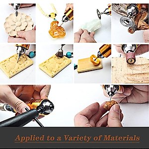 1000W 30000RPM Electric Flex Shaft Rotary Tool Foot Pedal Control Flex Shaft Hanging Grinder Carver Can Forward-Reverse Rotation, Multi-function Kit with Accessories for Carve-Buffing Diy Craft work