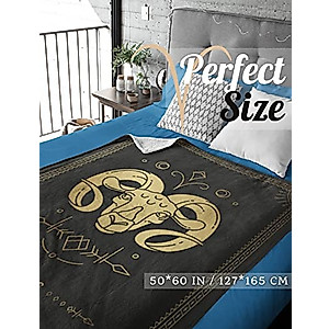 InnoBeta Aries Gifts Zodiac Astrology Sign Bed Flannel Blanket Throws, Birthday for Women Men, Constellation Gifts for Friends, Girlfriend, Wife (50"x 65")