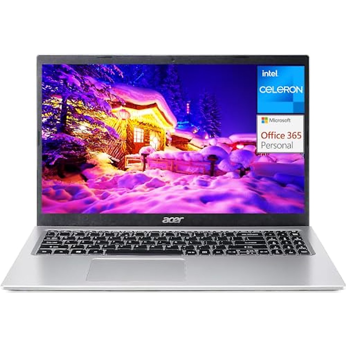 acer 2024 Newest Aspire 1 Slim Student Laptop Computer, 15.6" FHD Display, Intel Celeron Dual-core Processor, 4GB RAM, 128GB eMMC, 1-Year Microsoft 365, Business Laptop, Thin & Light, Win 11 Home S