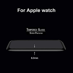 SNSIR Screen Protector 44mm for Apple watch Series 6/SE Series 5/4 [2 Pack] [Tempered Glass] Full Coverage Protective Foil 9H 2.5D (Black 44mm)