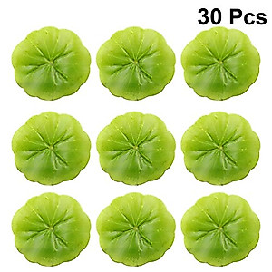 PRETYZOOM 60PCS Mini Artificial Floating Foam Lotus Leaves Lily Pads Artificial Foliage Pond Decor for Pond Pool Home Aquarium Decoration (2.36")