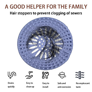 6 Psc Hair Catcher Shower Drain Hair Catcher Rubber Stopper Shower Drain Covers for Bathroom