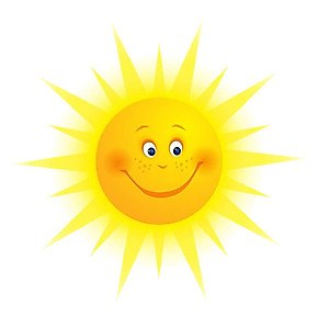 Smiling Sun Wall Sticker Wall Decal Sun Wallpaper for Kindergarten Home Room Wall Decorations