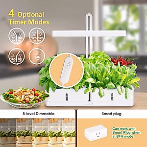 GrowLED Indoor Garden Hydroponic Growing System: Plant Germination Kit Aeroponic Herb Vegetable Growth Lamp Countertop with LED Grow Light - Hydrophonic Planter Grower Harvest Veggie Lettuce